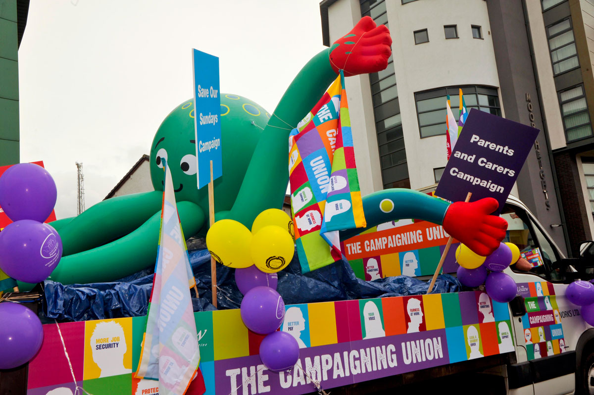 Giant Inflatable Octopus for USDAW Union parade float