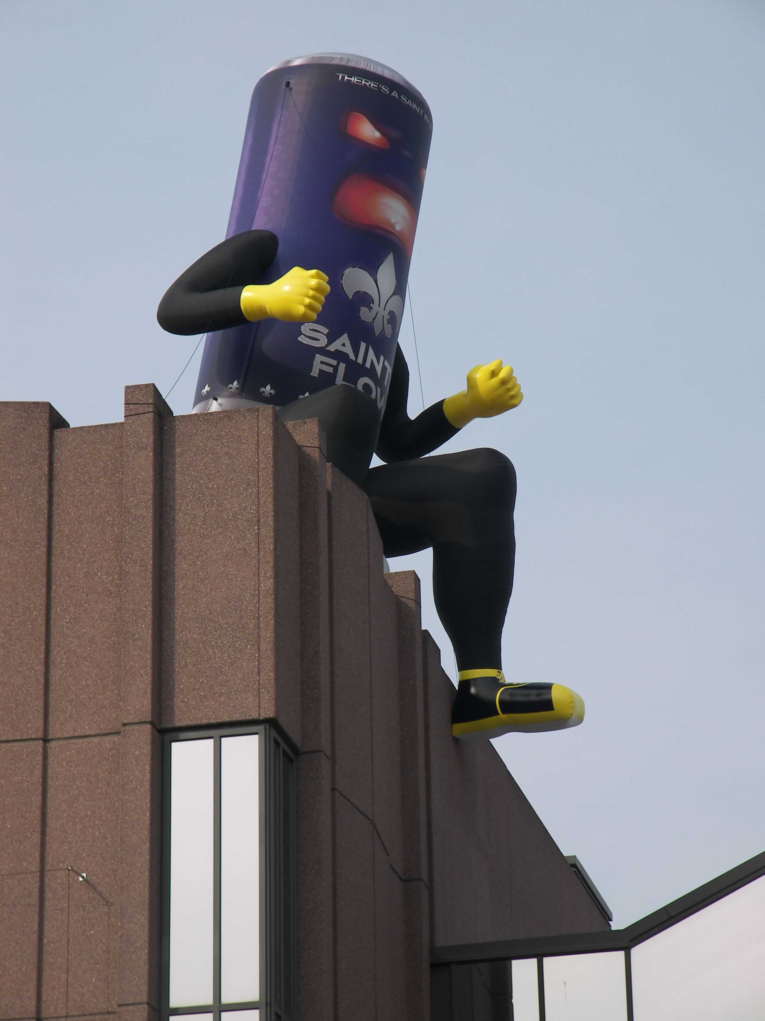 Saints Flow Inflatable Can Dominates Cologne Skyline