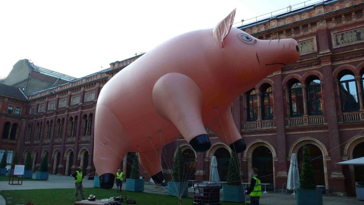 Pink Floyd Pig Giant Inflatable by ABC Flies with Nick Mason
