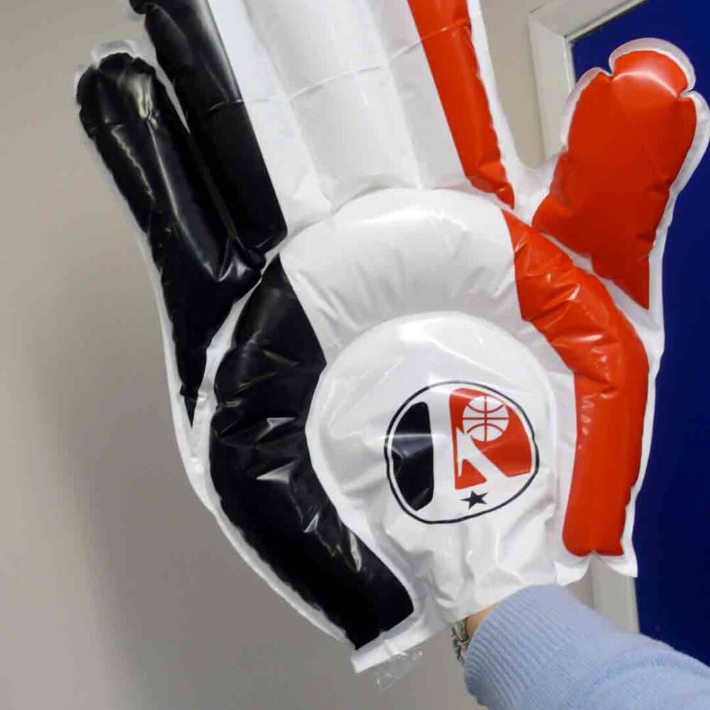 Branded Giant Inflatable Hands Stand Out In a Crowd