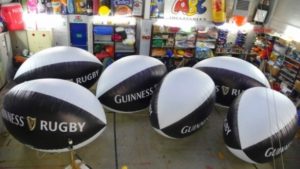Inflatable Guinness Balls for Rugby Matches by ABC Inflatables