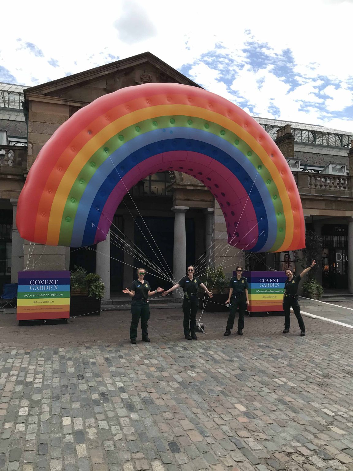 Stunning Giant Inflatable Rainbow over Covent Garden